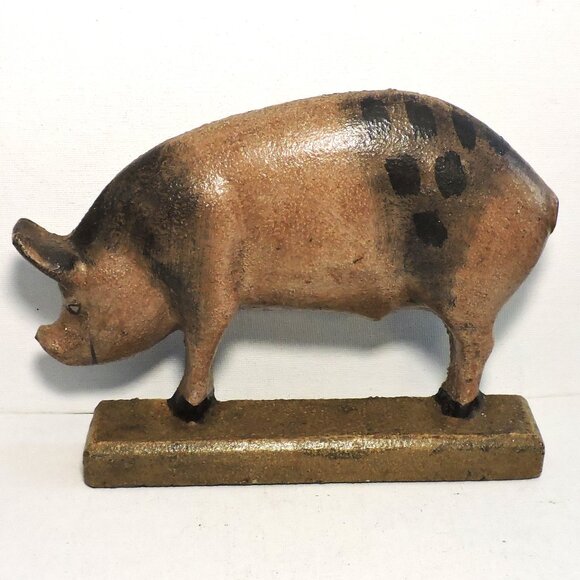 Accents | Painted Cast Iron Pig Door Stop Home Decor Farmhouse Decor ...